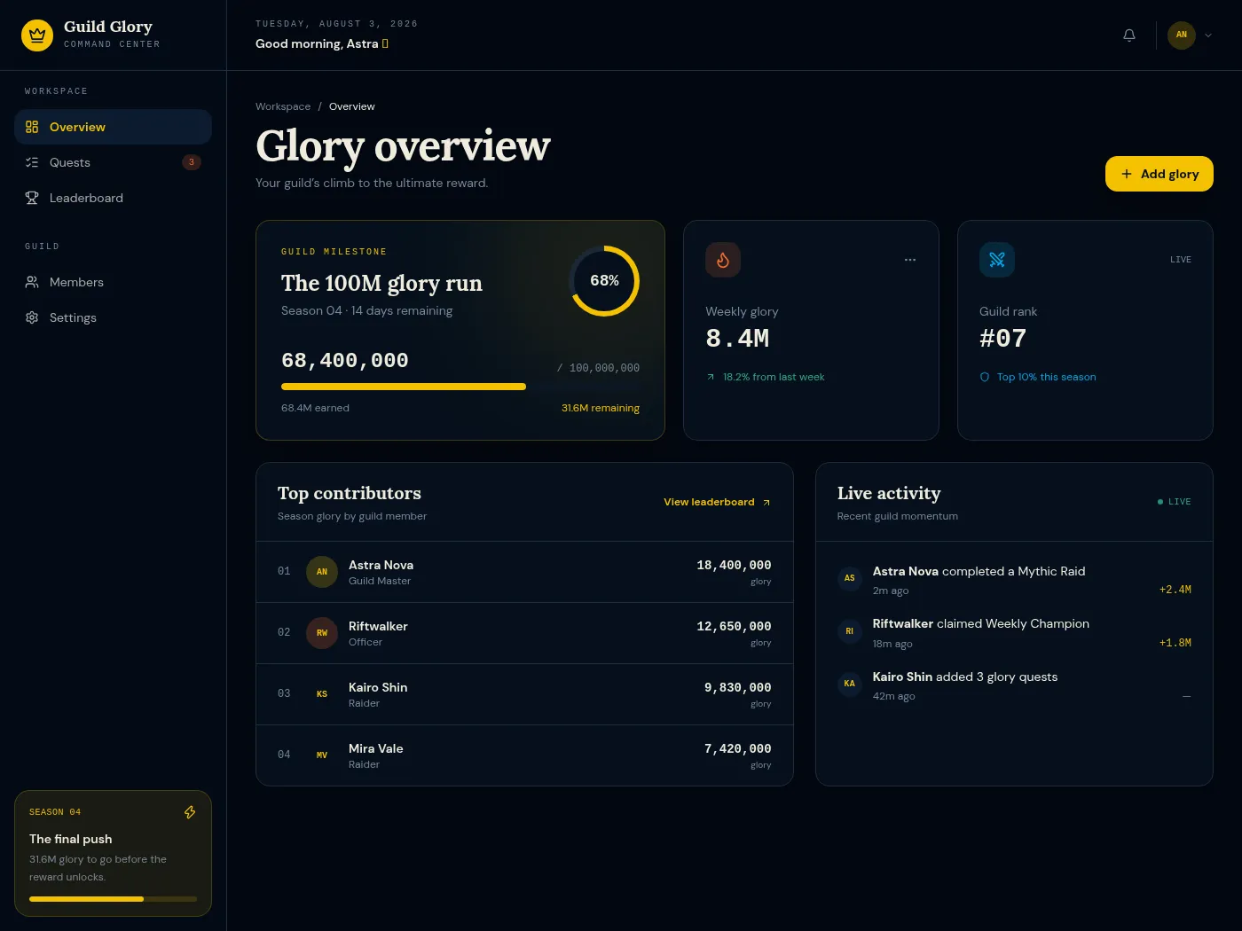Guild Glory Bot