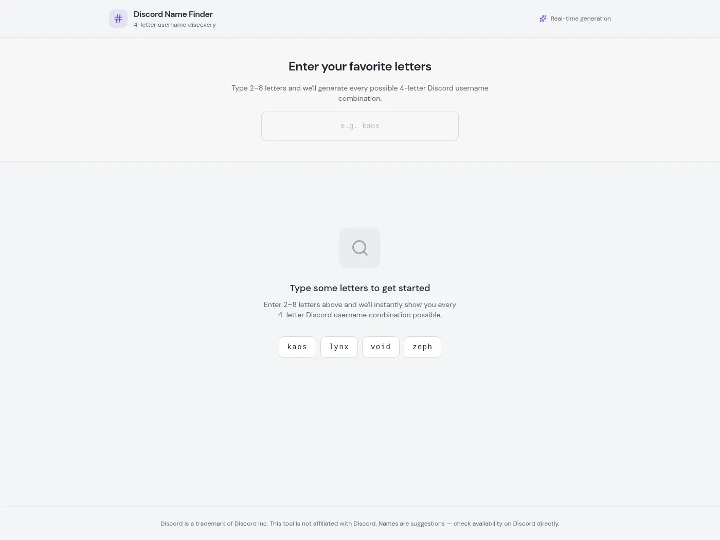 Discord Name Finder