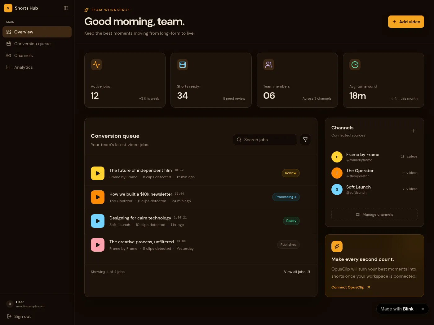 OpusClip Shorts Hub