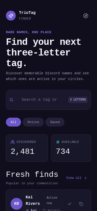 TrioTag Finder