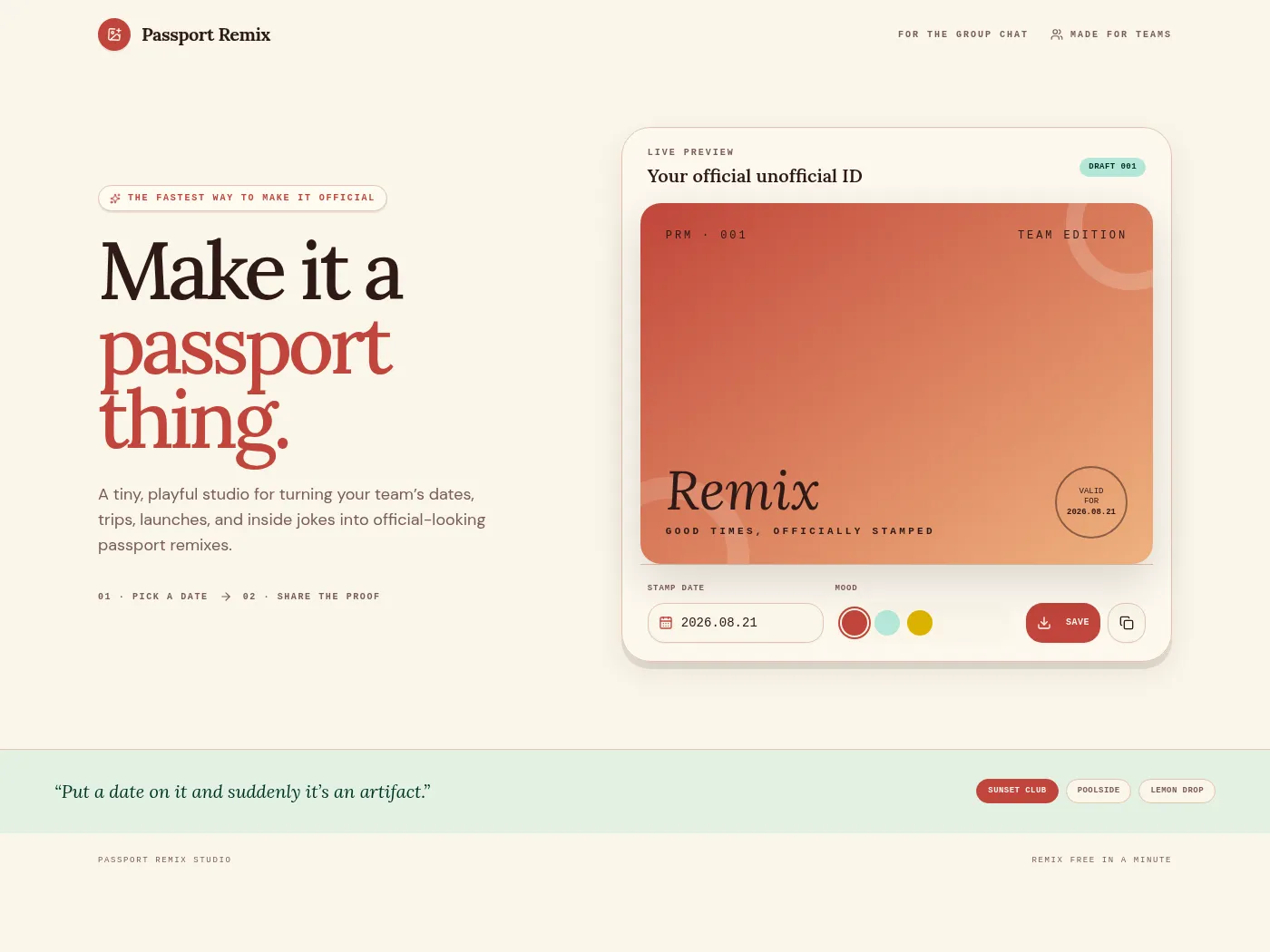 Passport Remix Studio