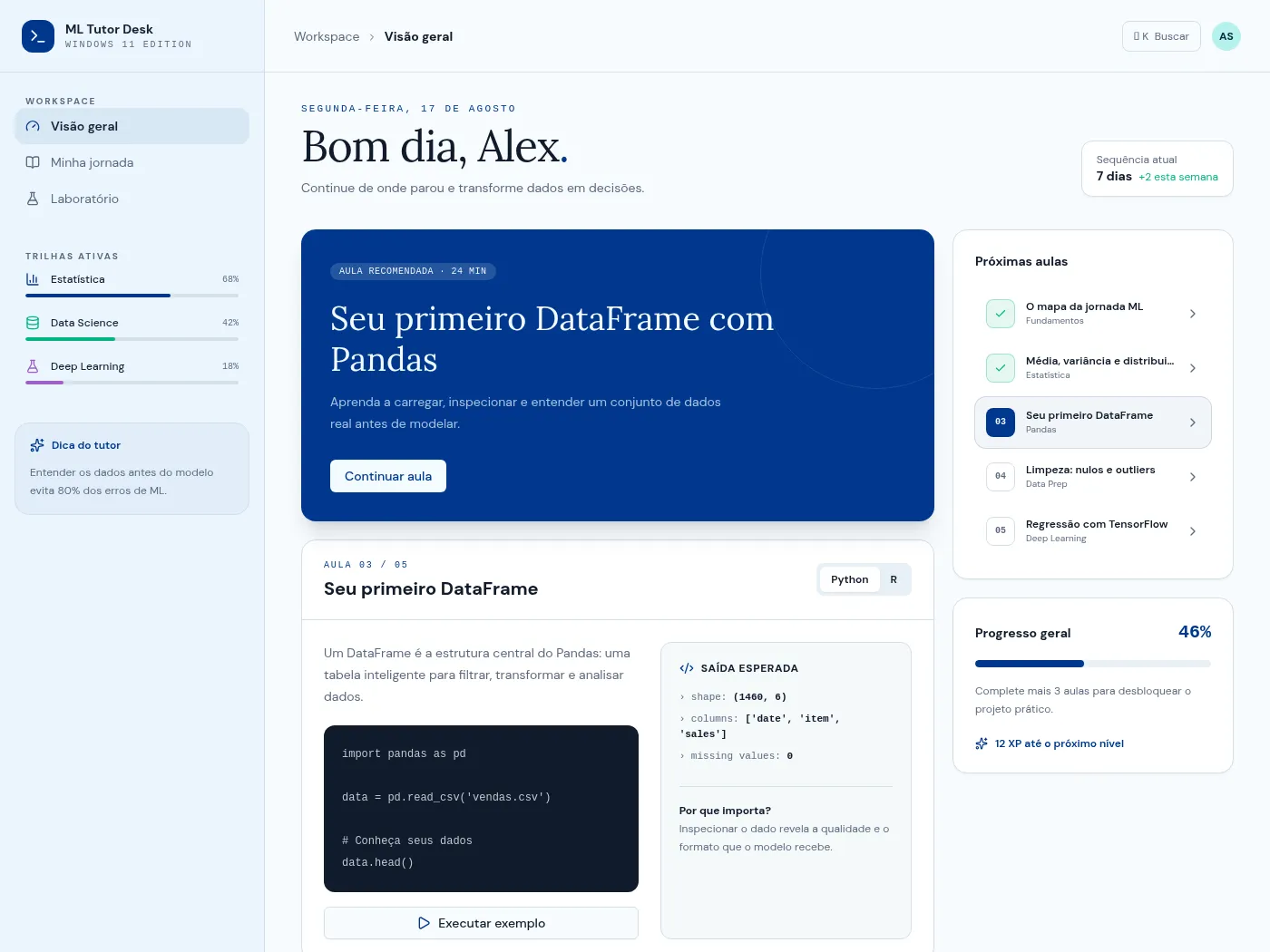 ML Tutor Desk App