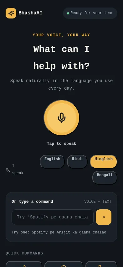 BhashaAI Voice Assistant
