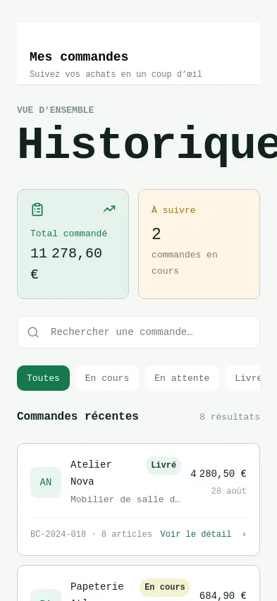 Commande Historique Mobile