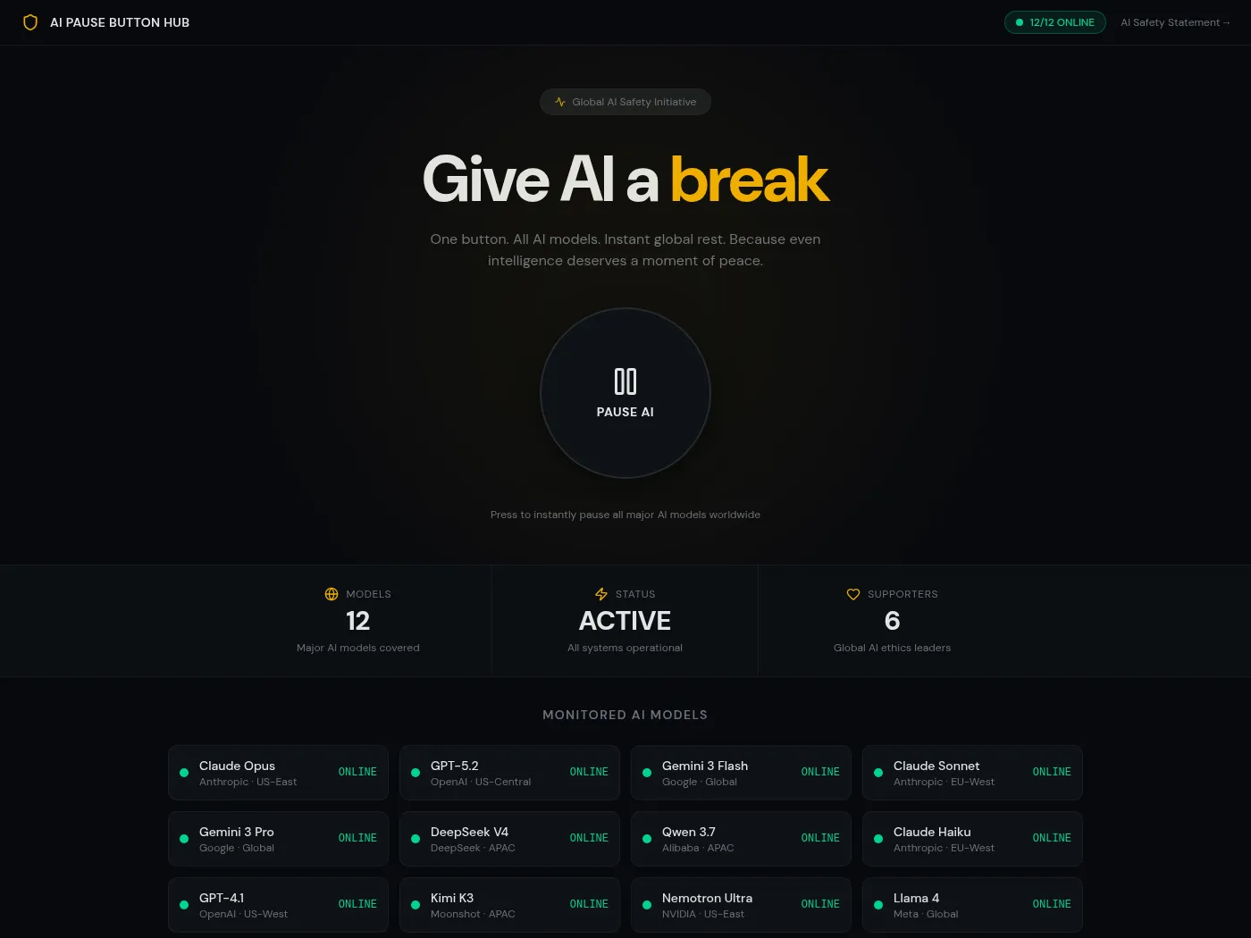 AI Pause Button Hub