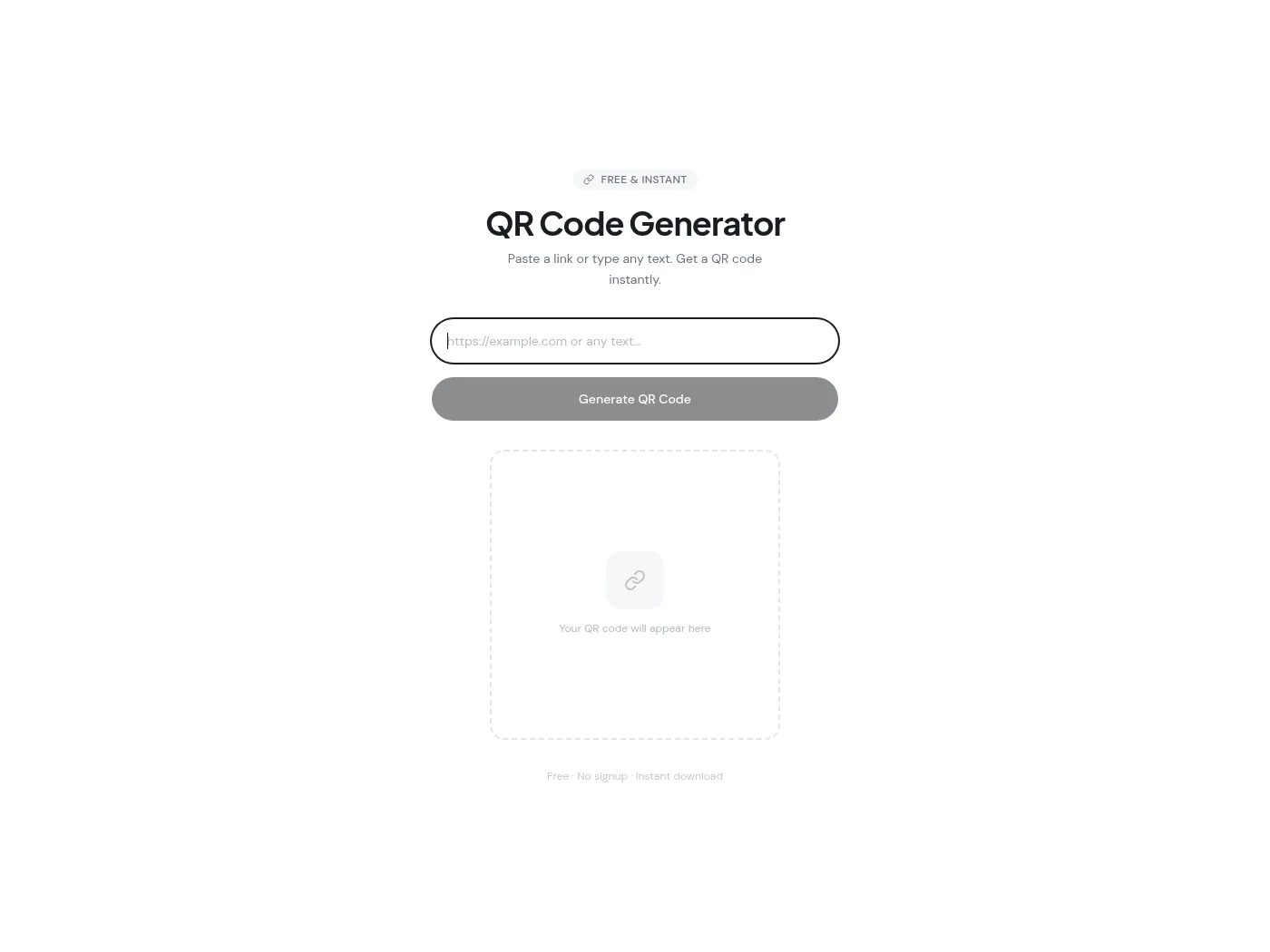 QRCODES Instant Generator