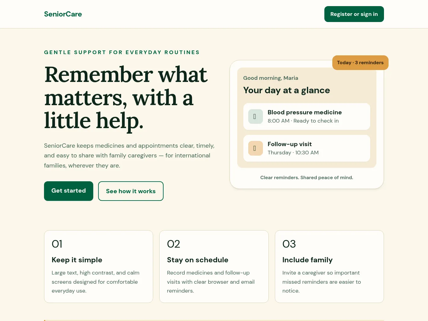 SeniorCare Web Reminder