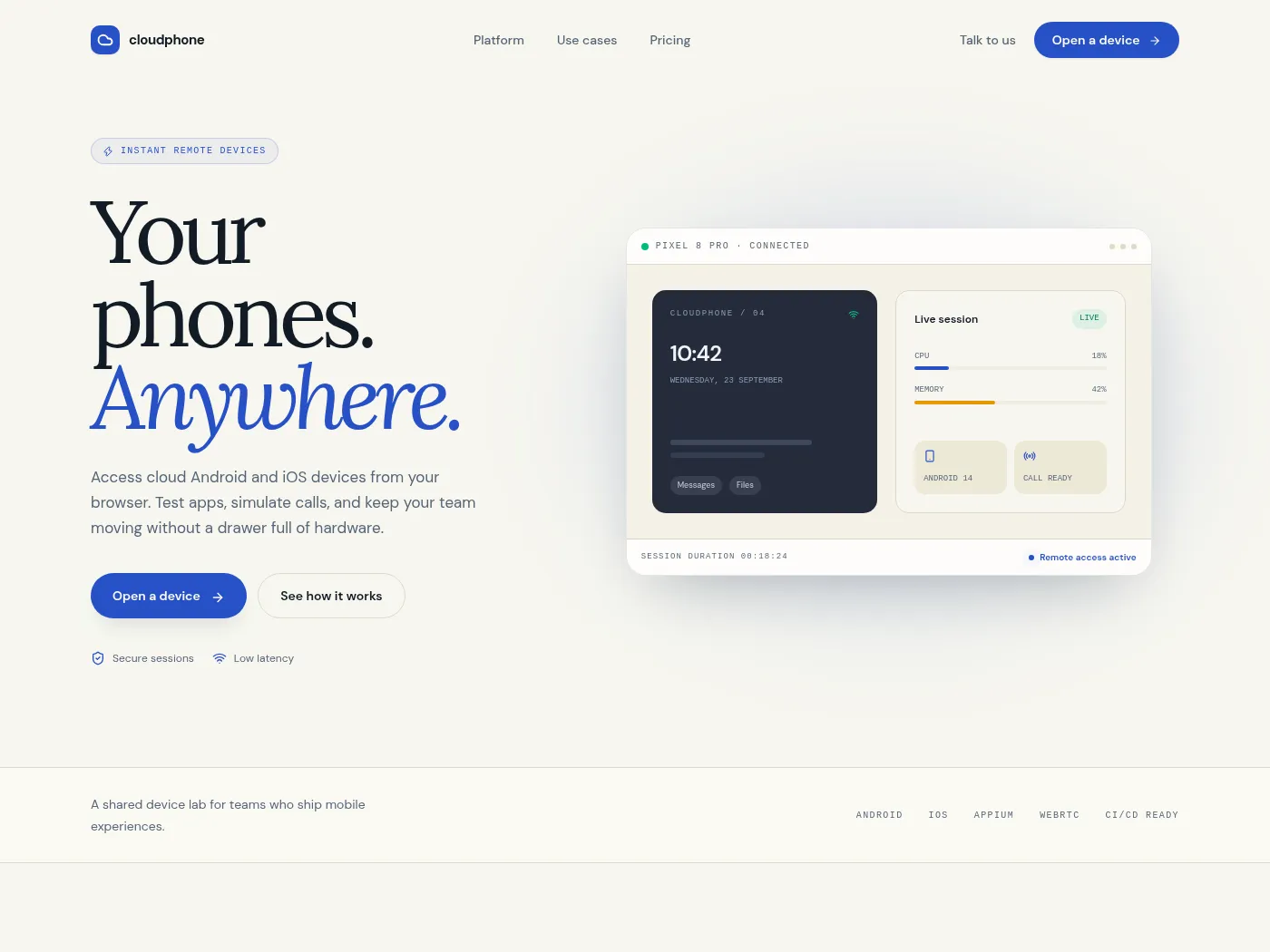 CloudPhone Access Hub