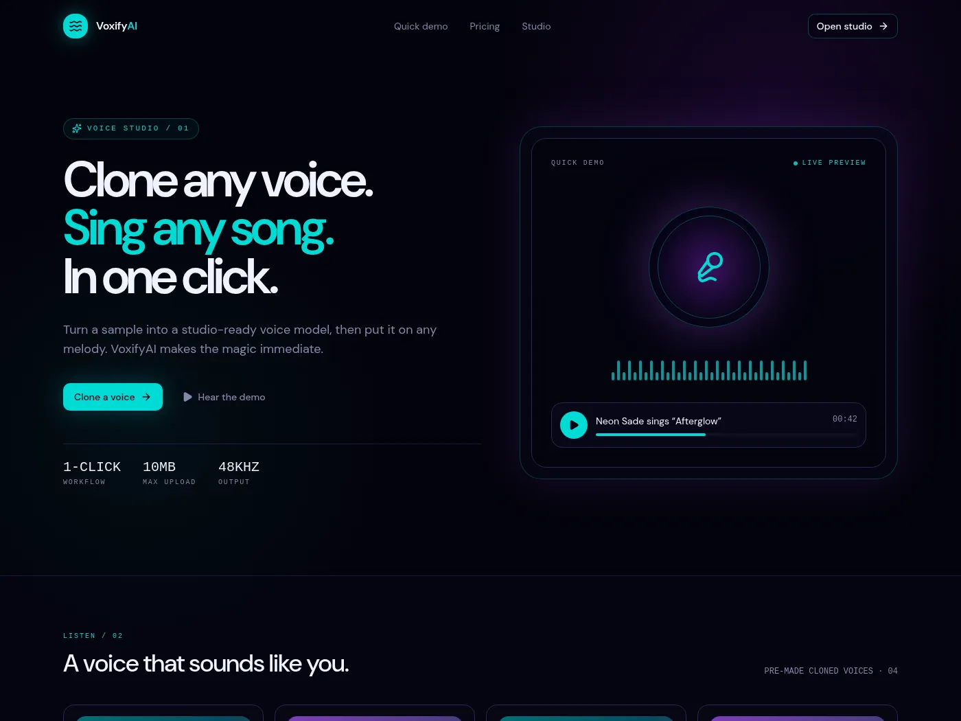 VoxifyAI Voice Clone Studio