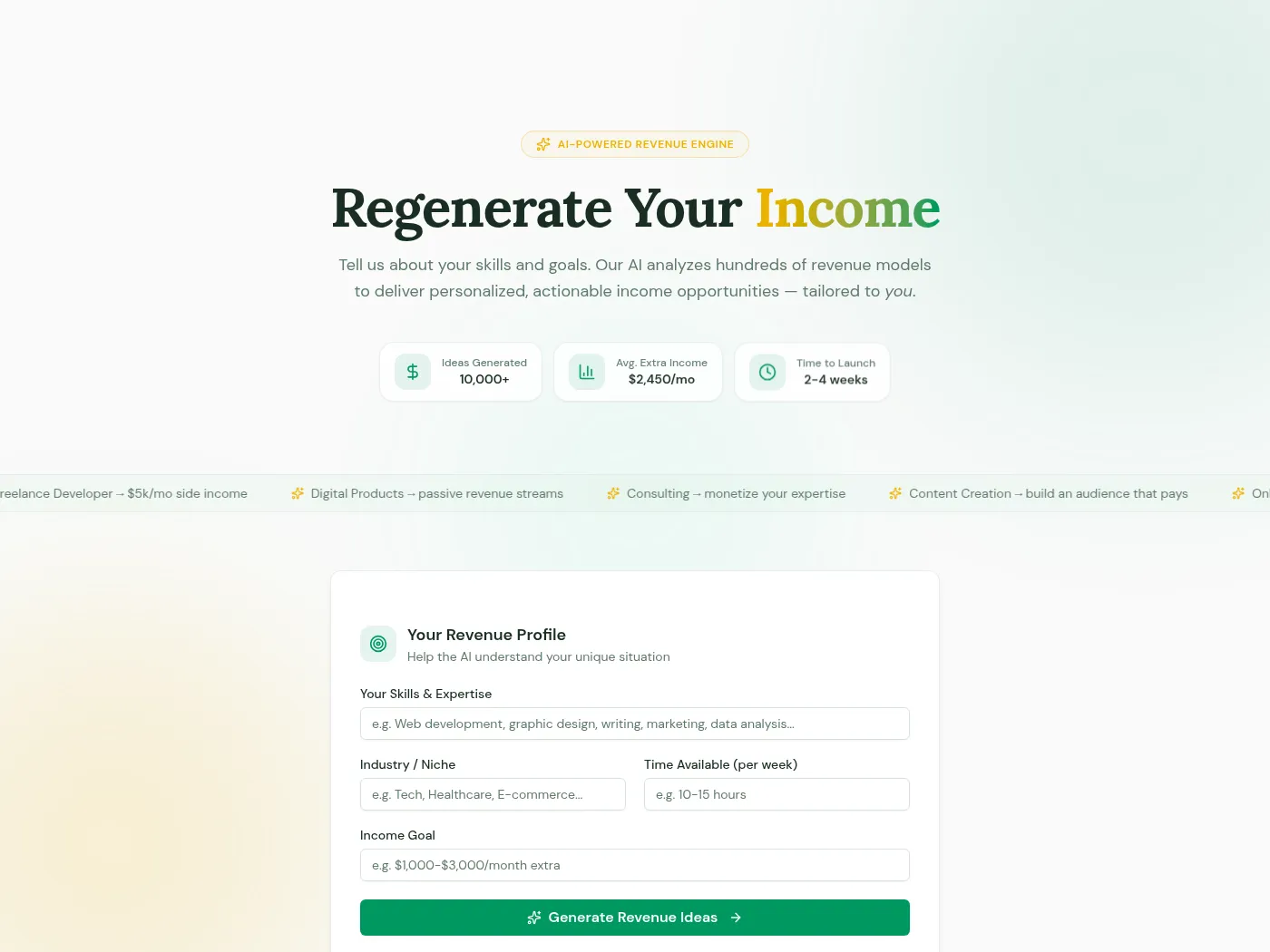 Revenue Regen App