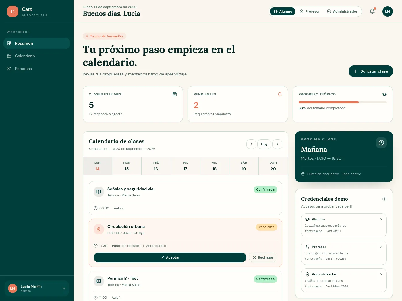 Cart Autoescuela Portal