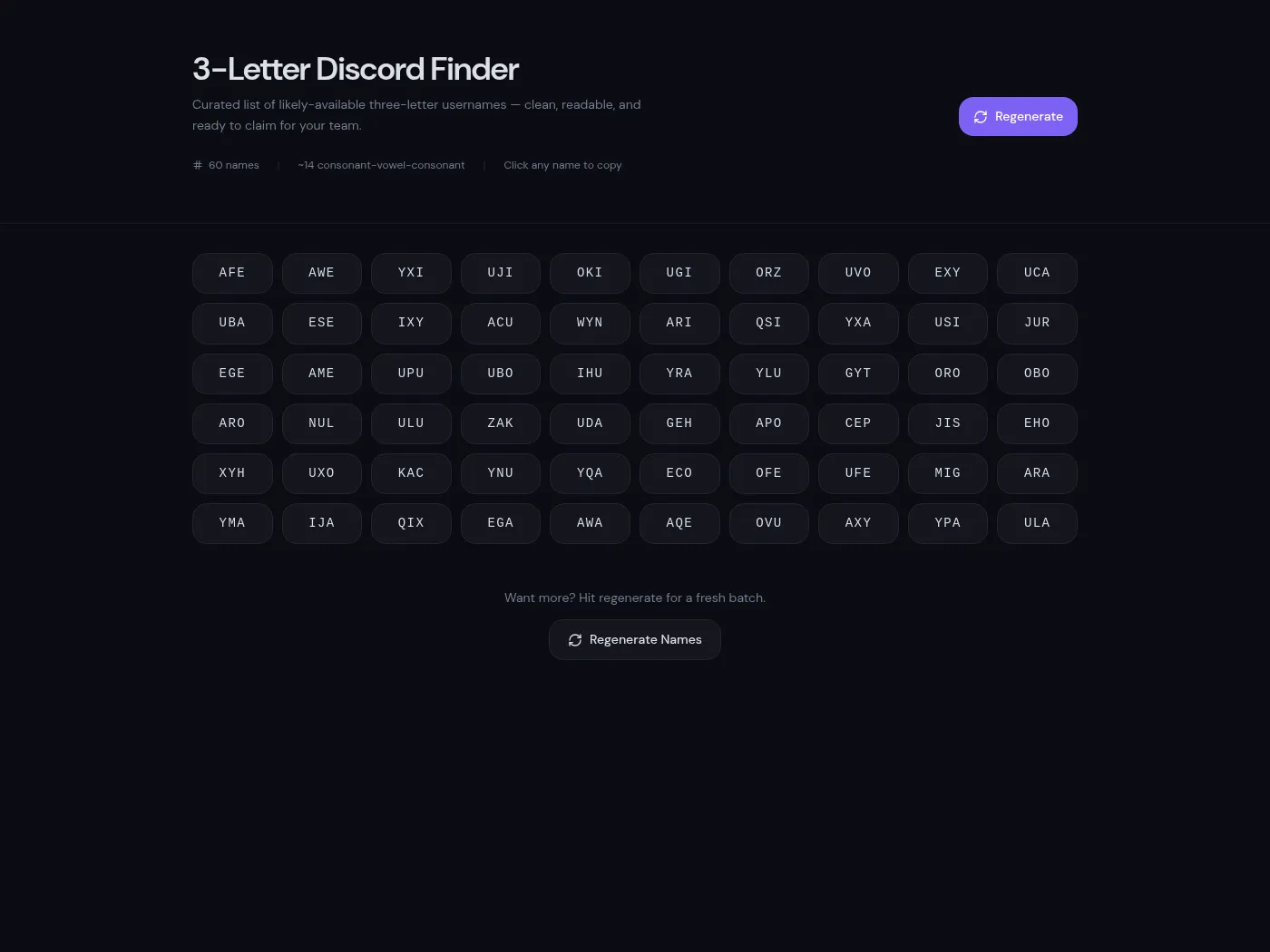 3-Letter Discord Finder