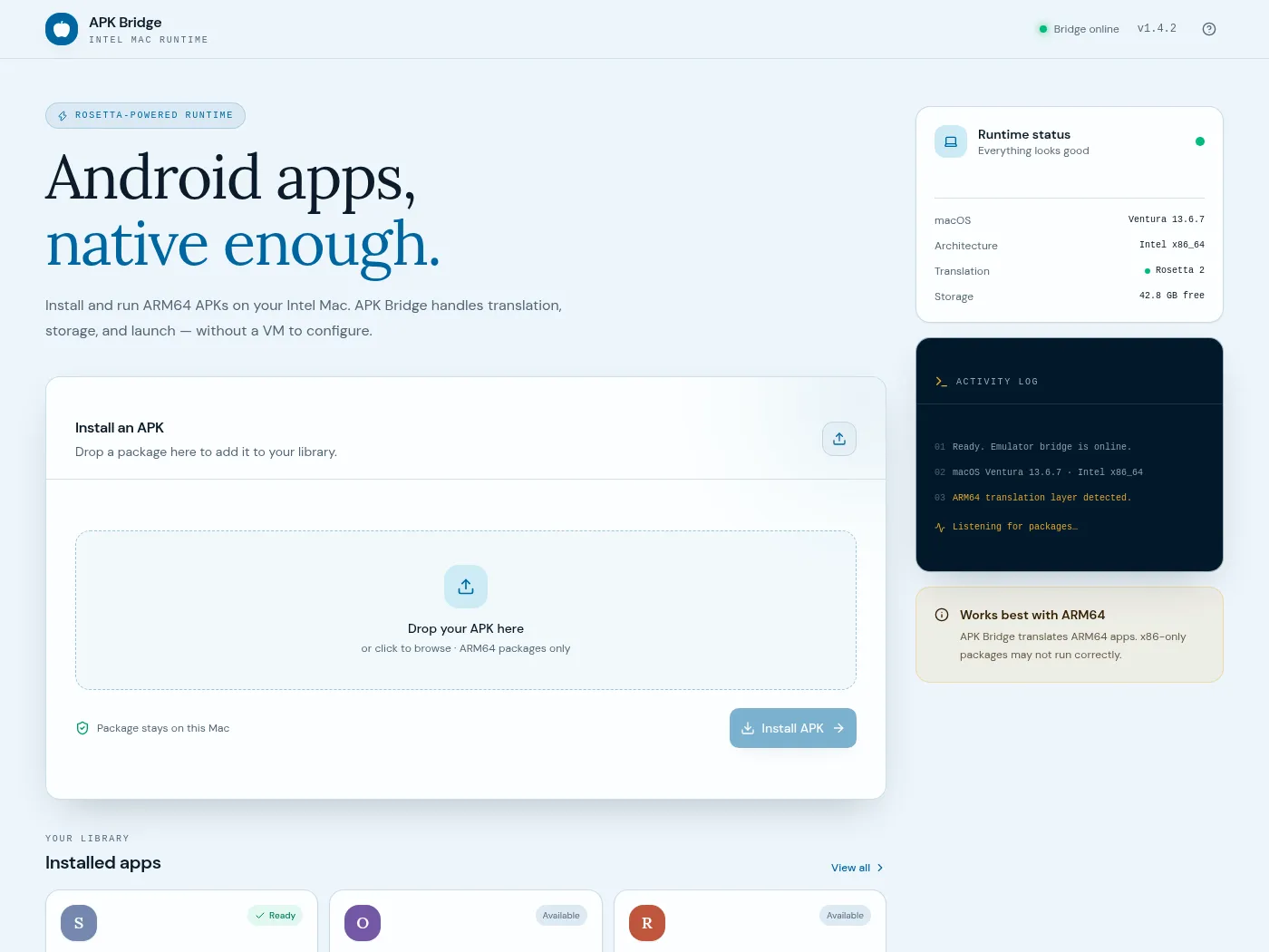 ARM64 APK Runner Mac