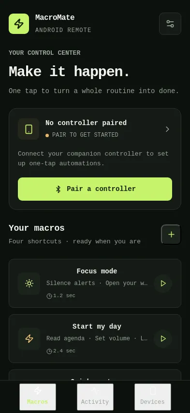 MacroMate Android Remote