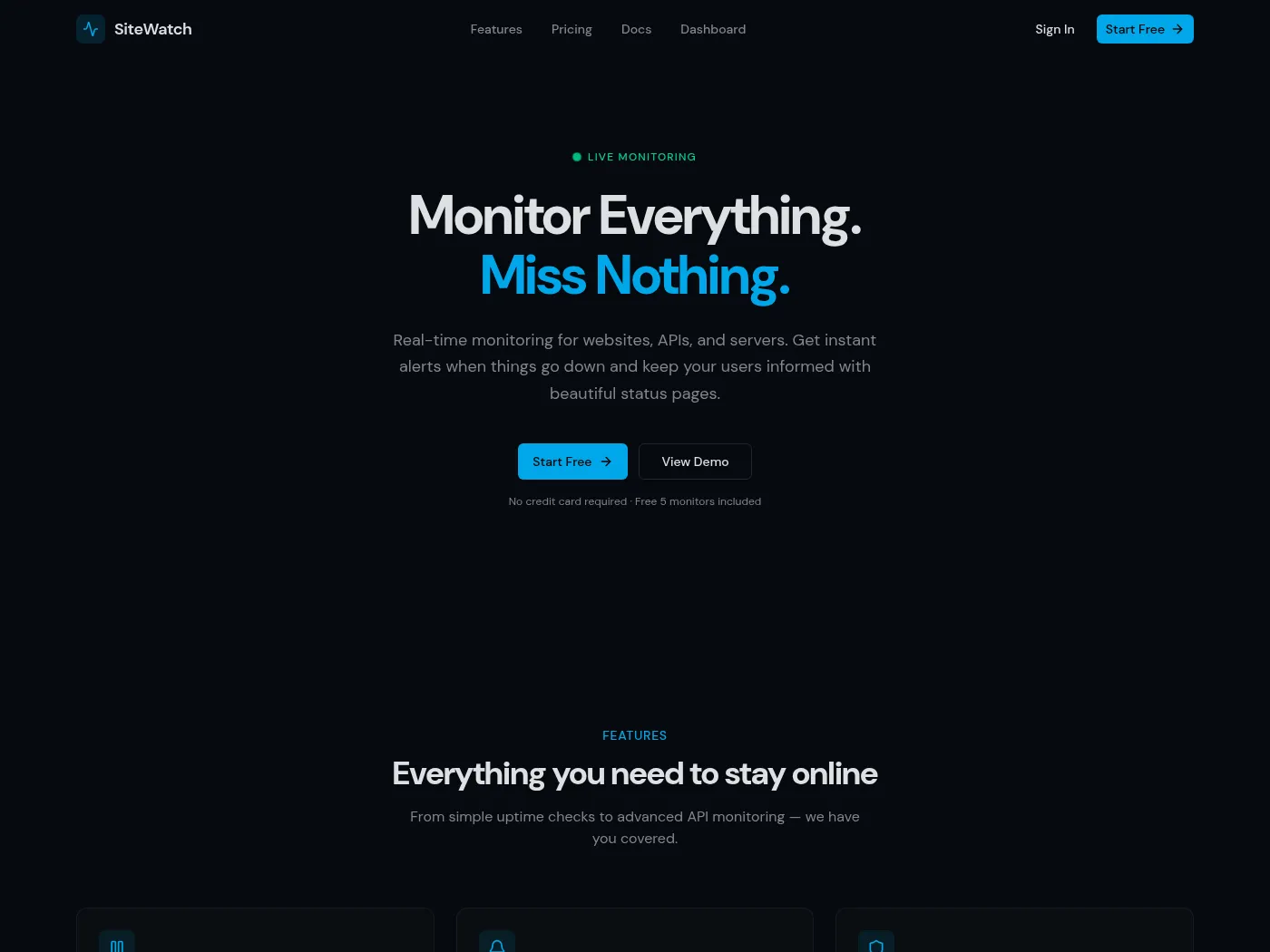 SiteWatch Monitoring Platform