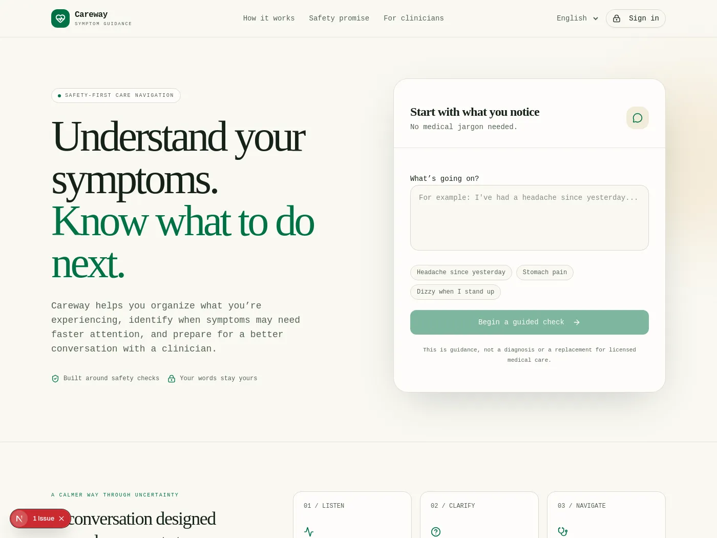 AI Symptom Care Navigator