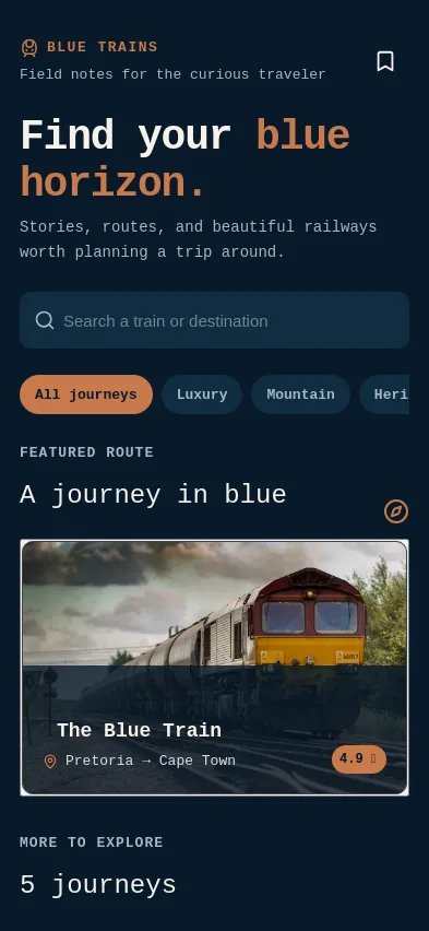 Blue Trains Explorer