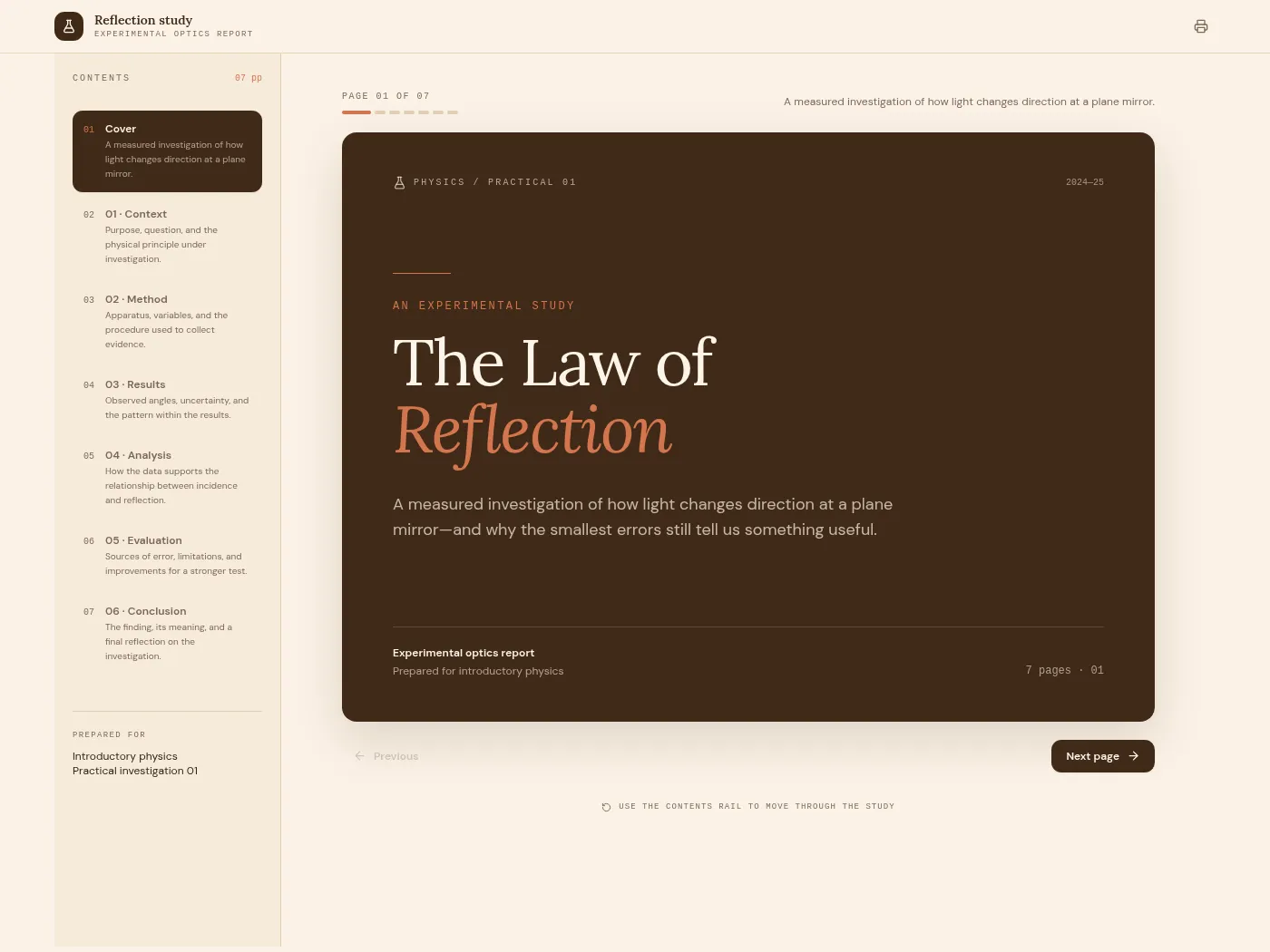 Reflection Study Report