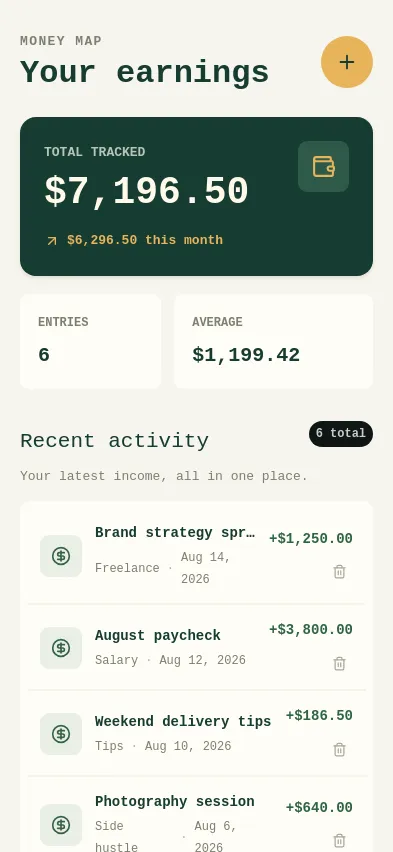 Earnings Tracker App