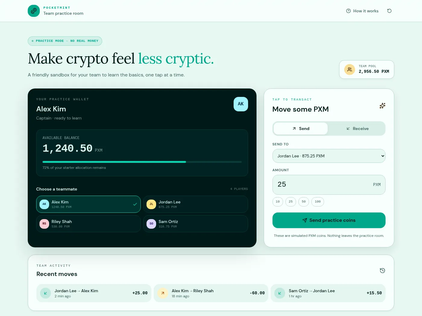Team Crypto Wallet Simulator