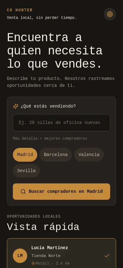 C8 Hunter App