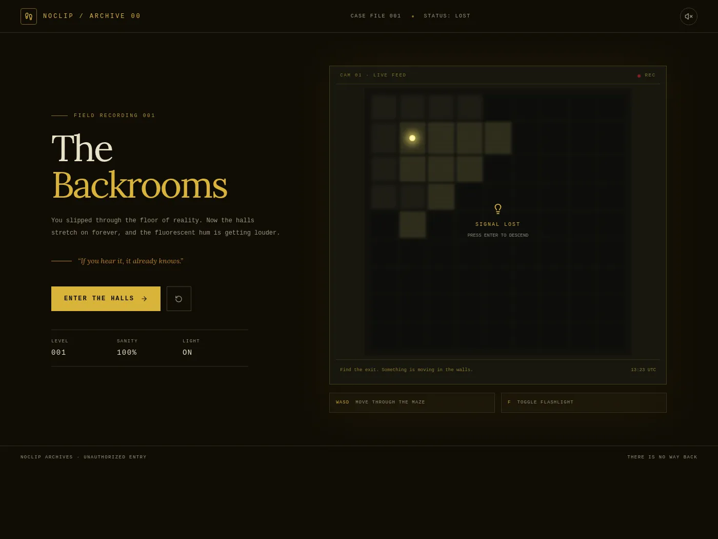 Backrooms Escape Game
