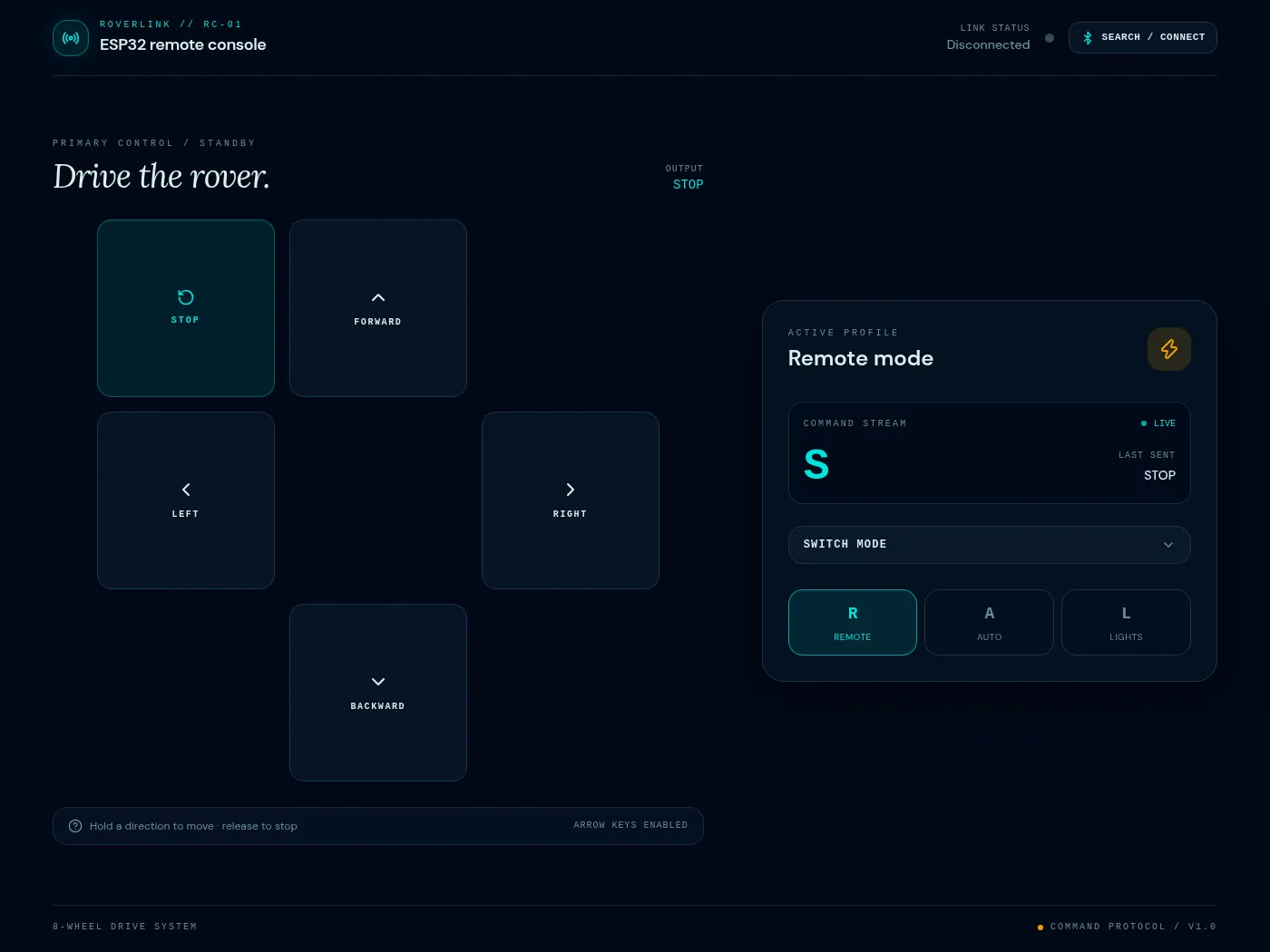 Robot Remote Bluetooth UI