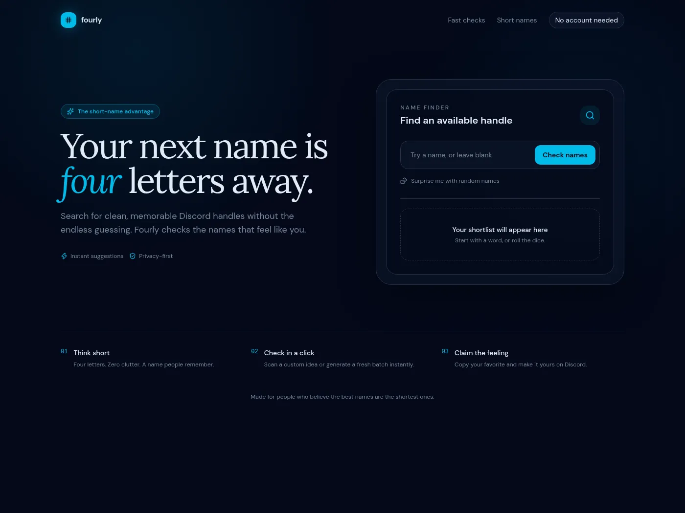 Discord 4-Letter Finder