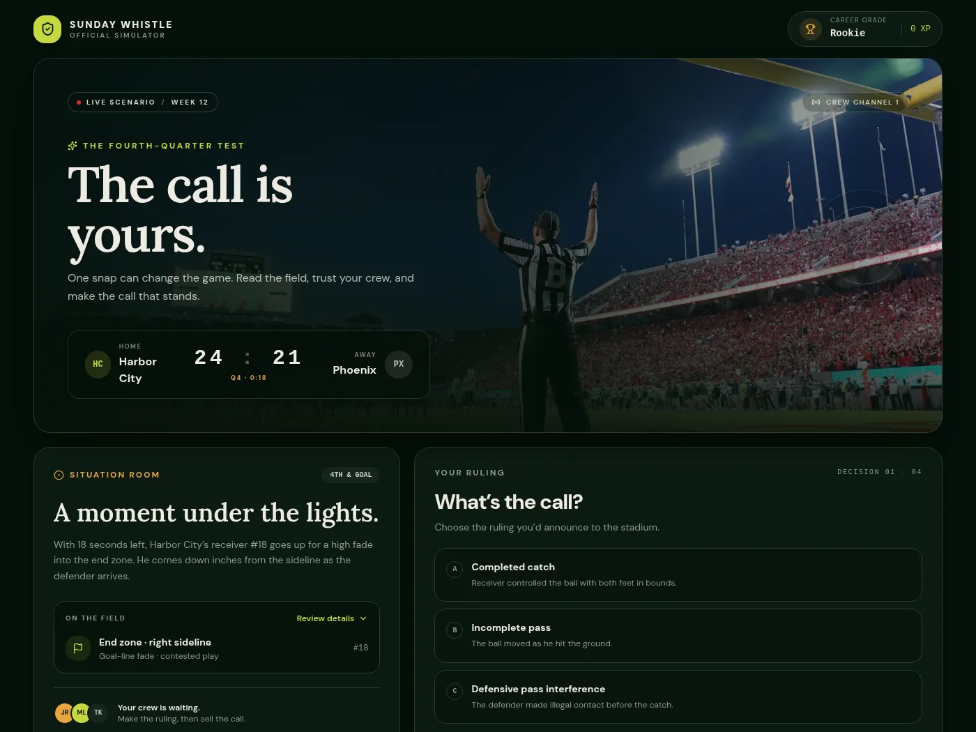 NFL Ref Simulator