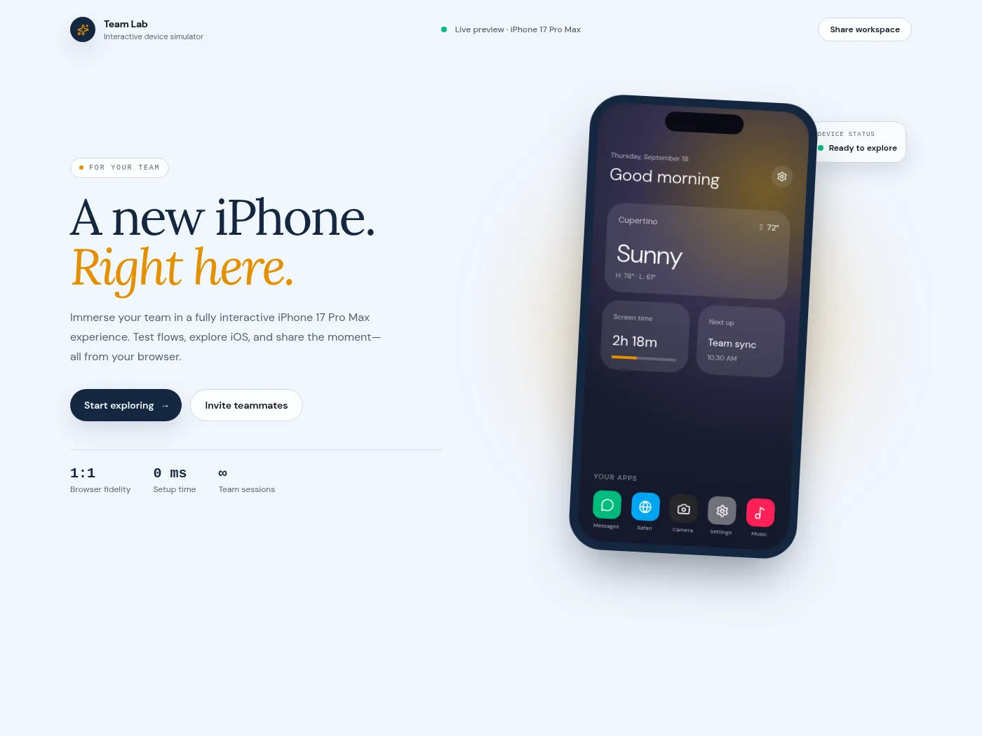 iPhone 17 Pro Max Simulator