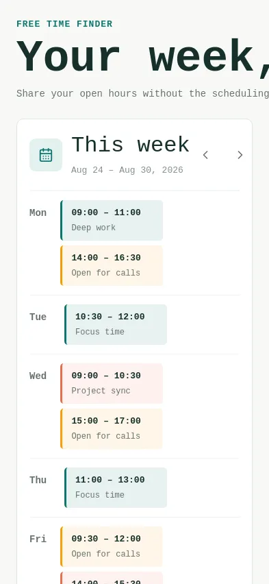 Free Time Finder