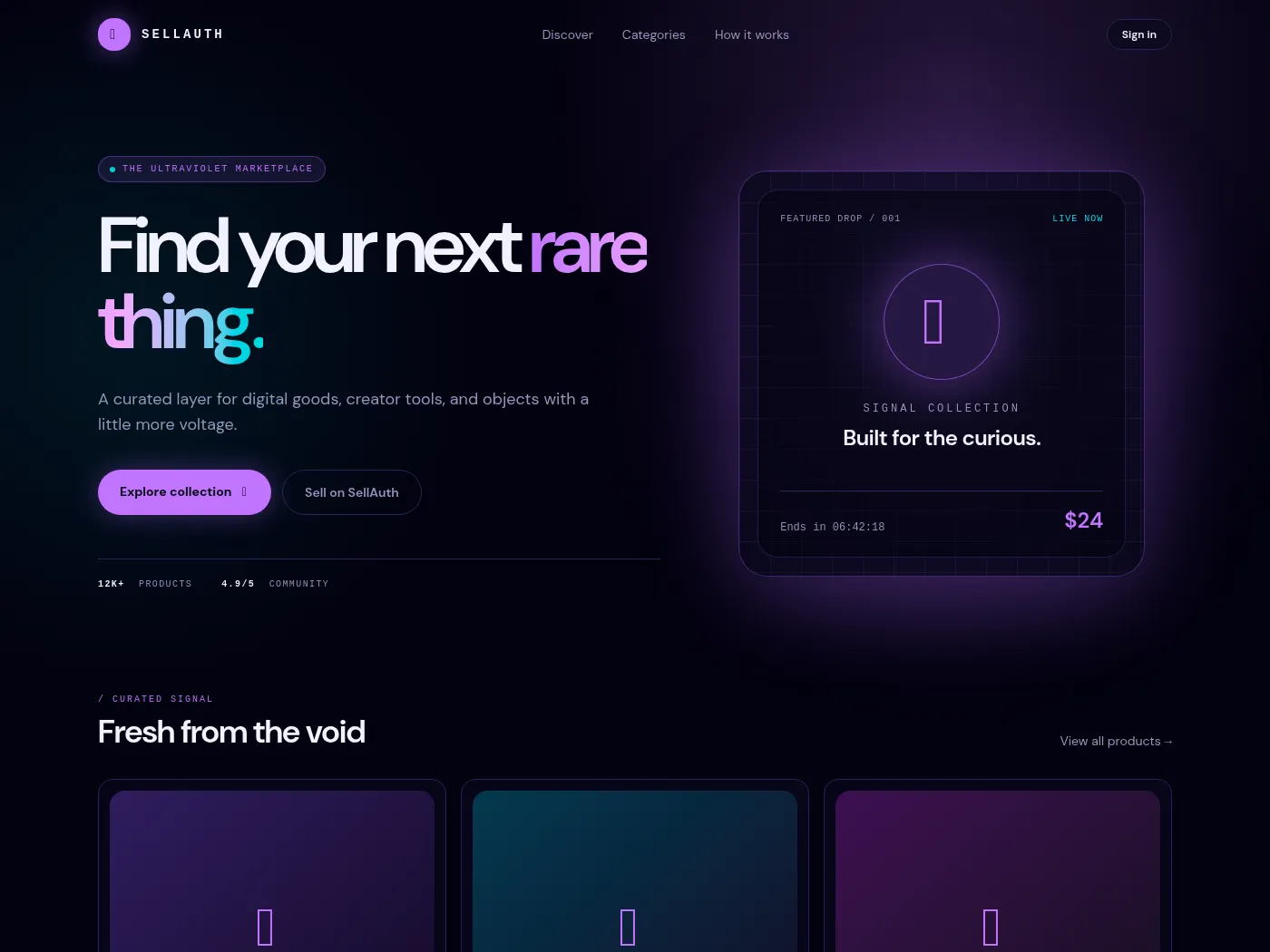 SellAuth Ultraviolet Shop