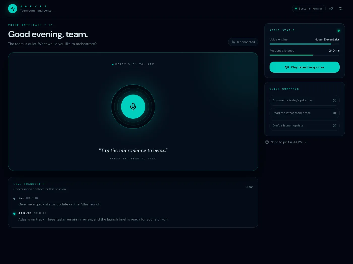 JARVIS Voice Web UI