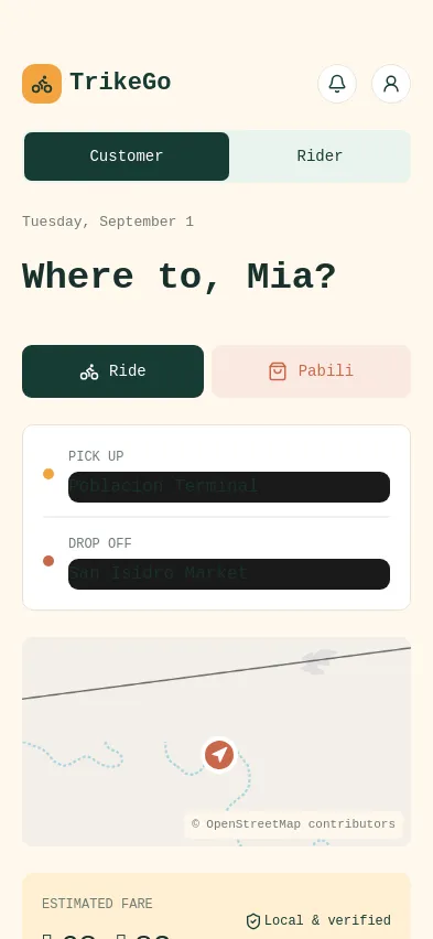 TrikeGo Rural Mobility App