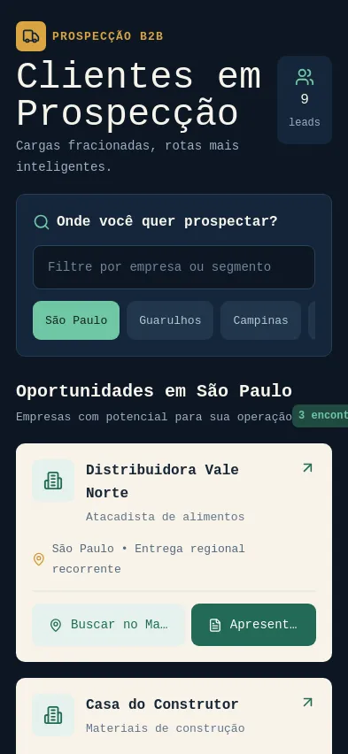 Prospecção de Clientes Logística