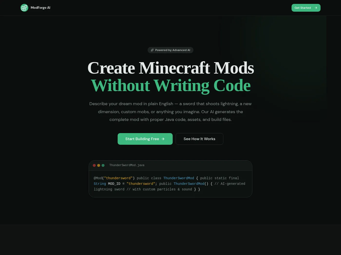 AI Minecraft Mod Maker