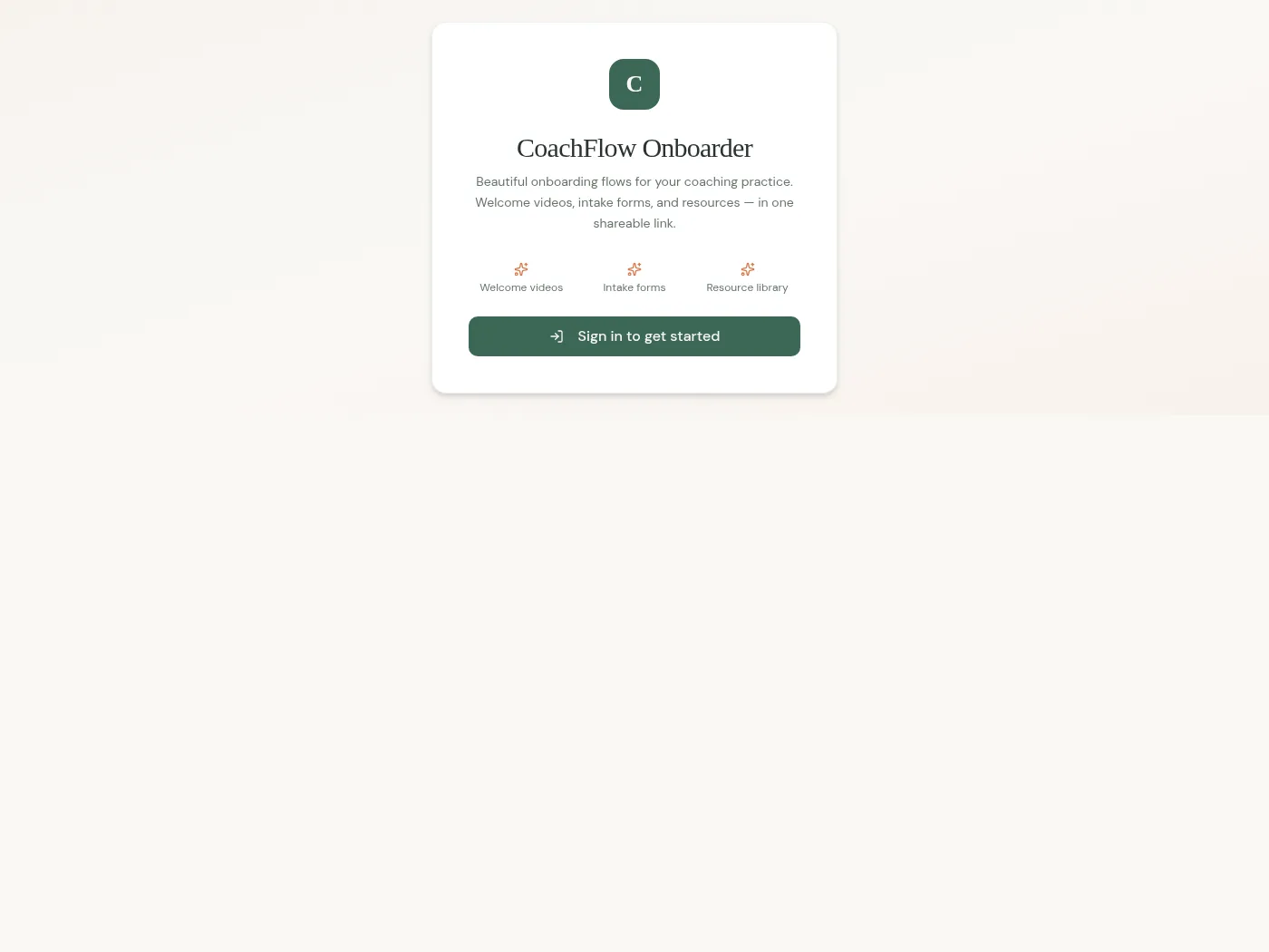CoachFlow Onboarder