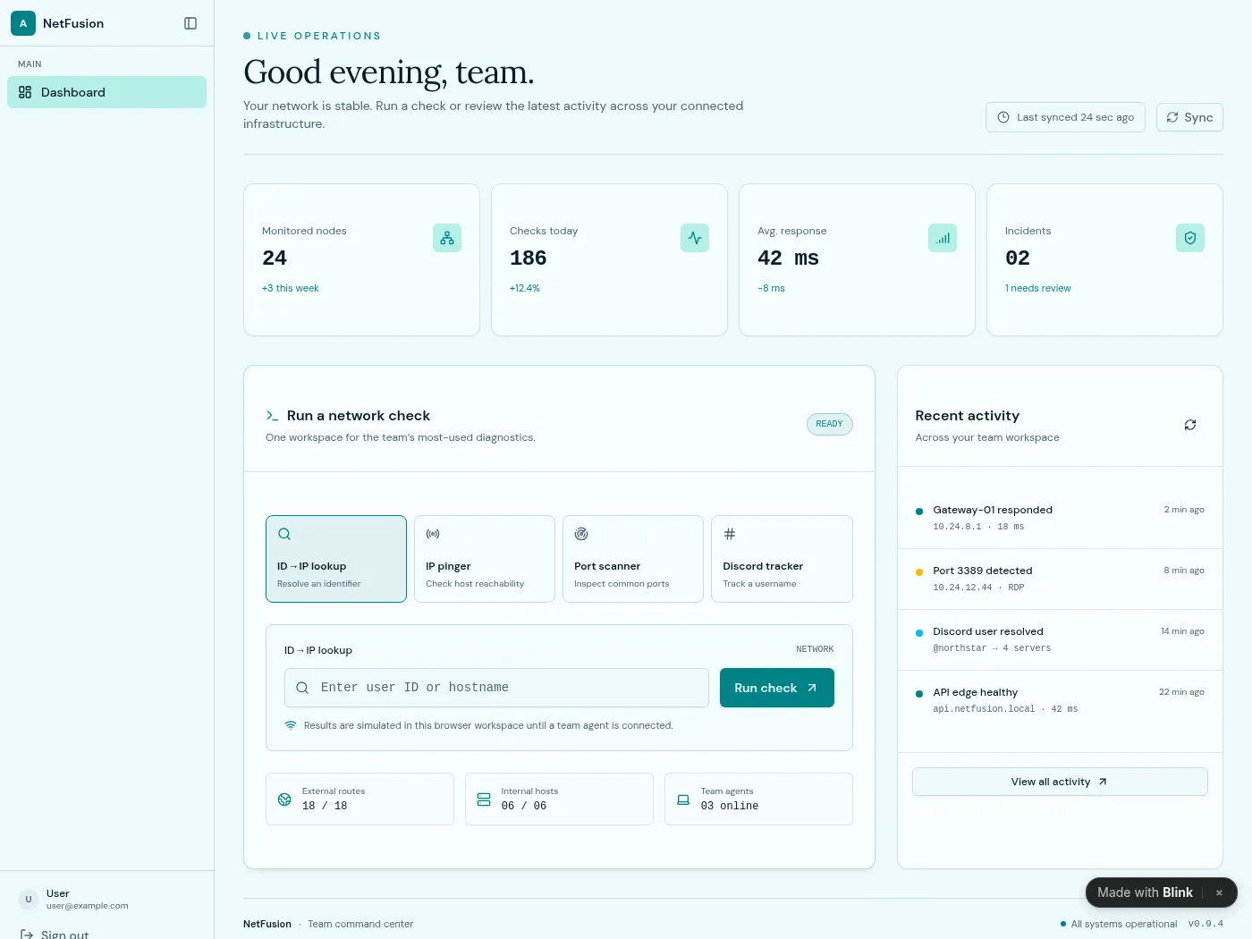NetFusion Dashboard