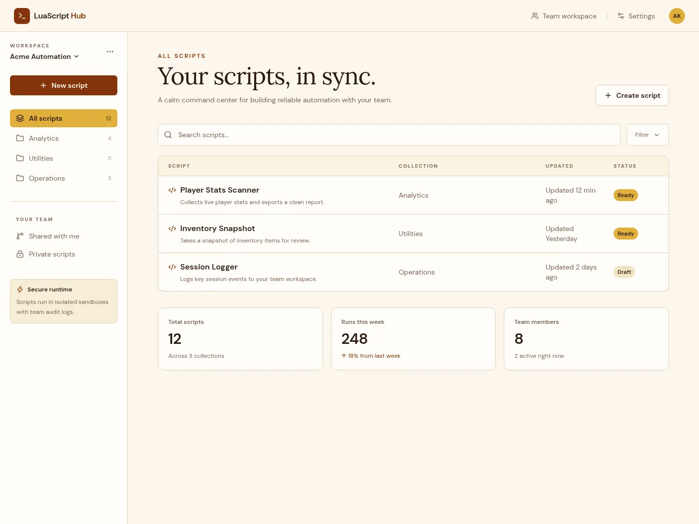 LuaScript Hub