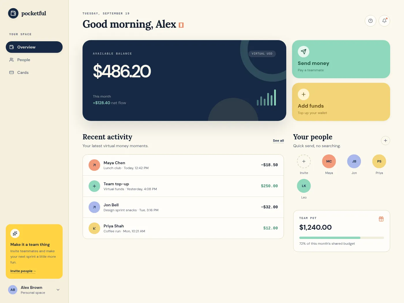Virtual Cash Playground