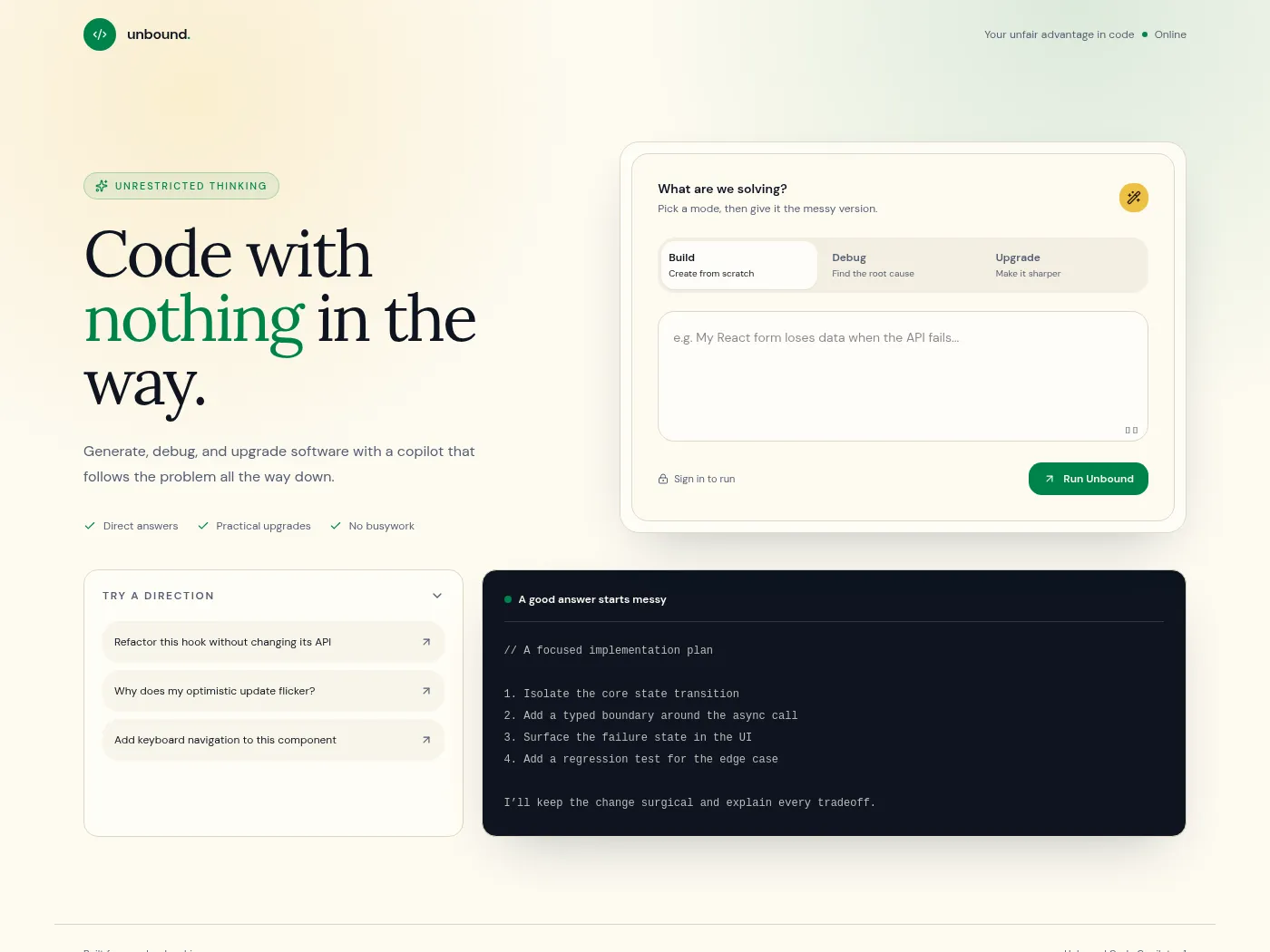Unbound Code Copilot