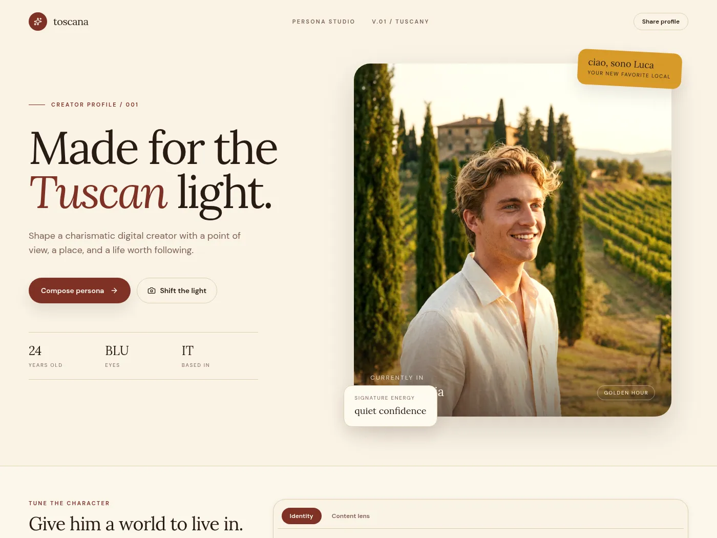 Toscana Influencer Persona