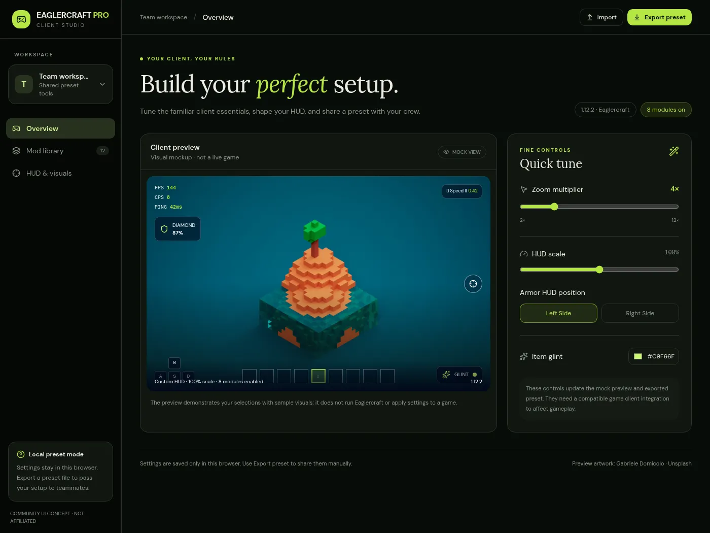 Eaglercraft Pro Web Client