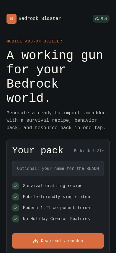 Bedrock Gun Pack Mobile