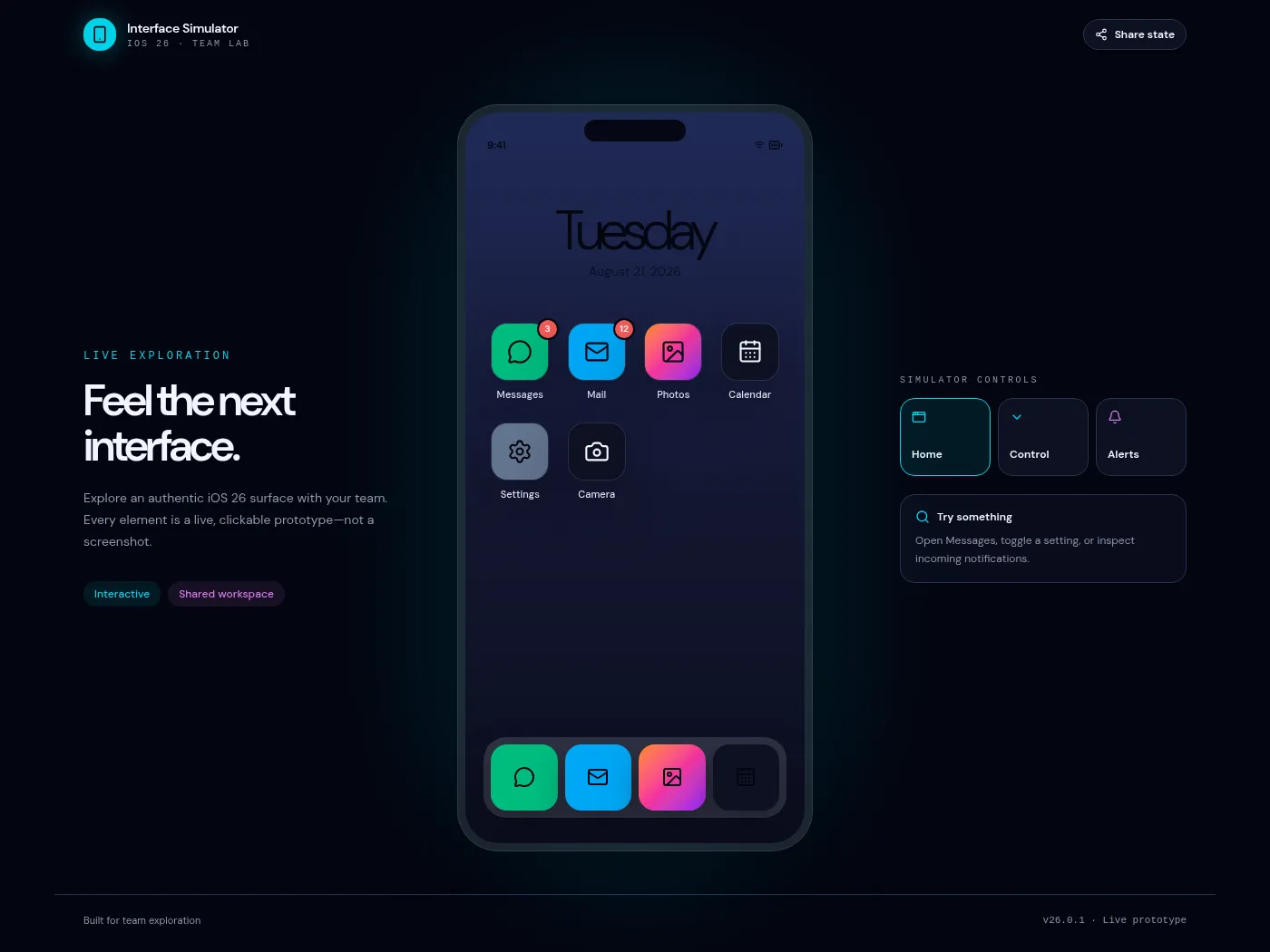 iOS 26 Interface Simulator