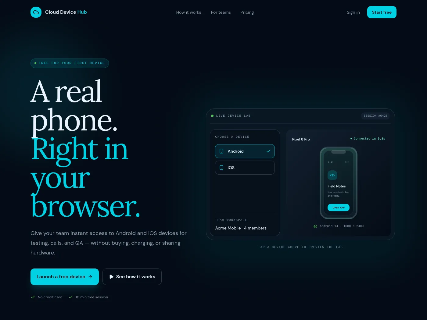 Cloud Mobile Device Hub