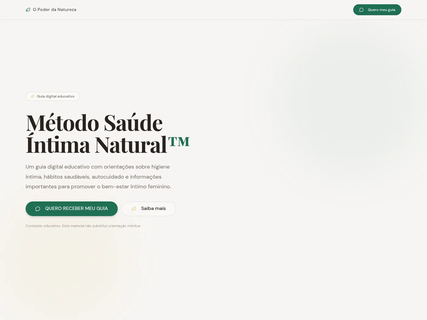 Saúde Íntima Landing