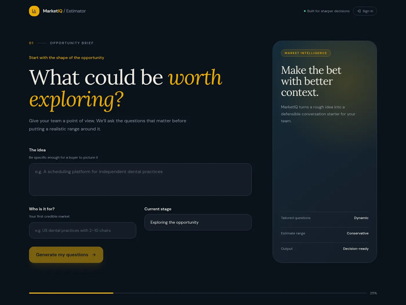 MarketIQ Estimator