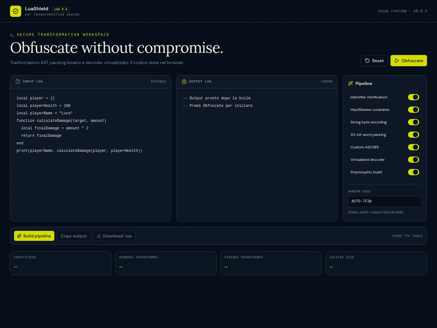 LuaShield Web Obfuscator