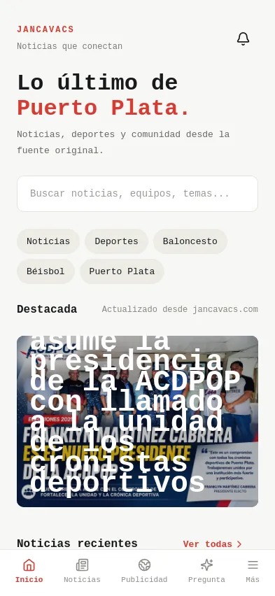 Jancavacs News & Sports App